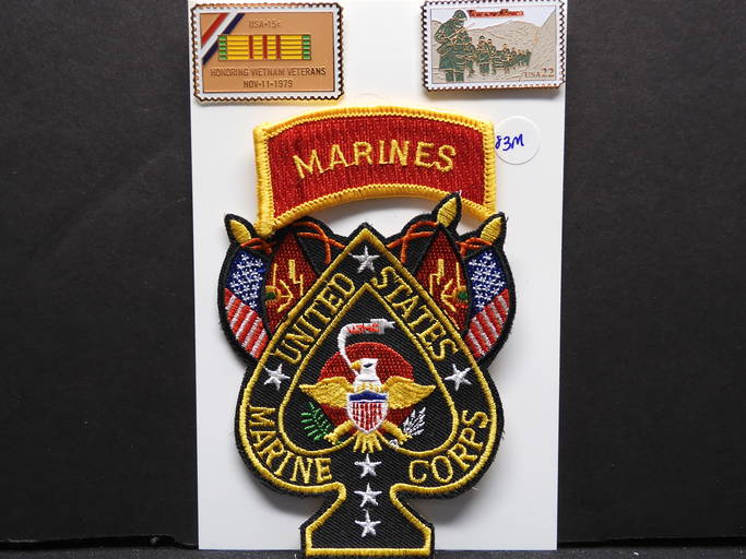 4 Piece Usmc Pin And Patch Set