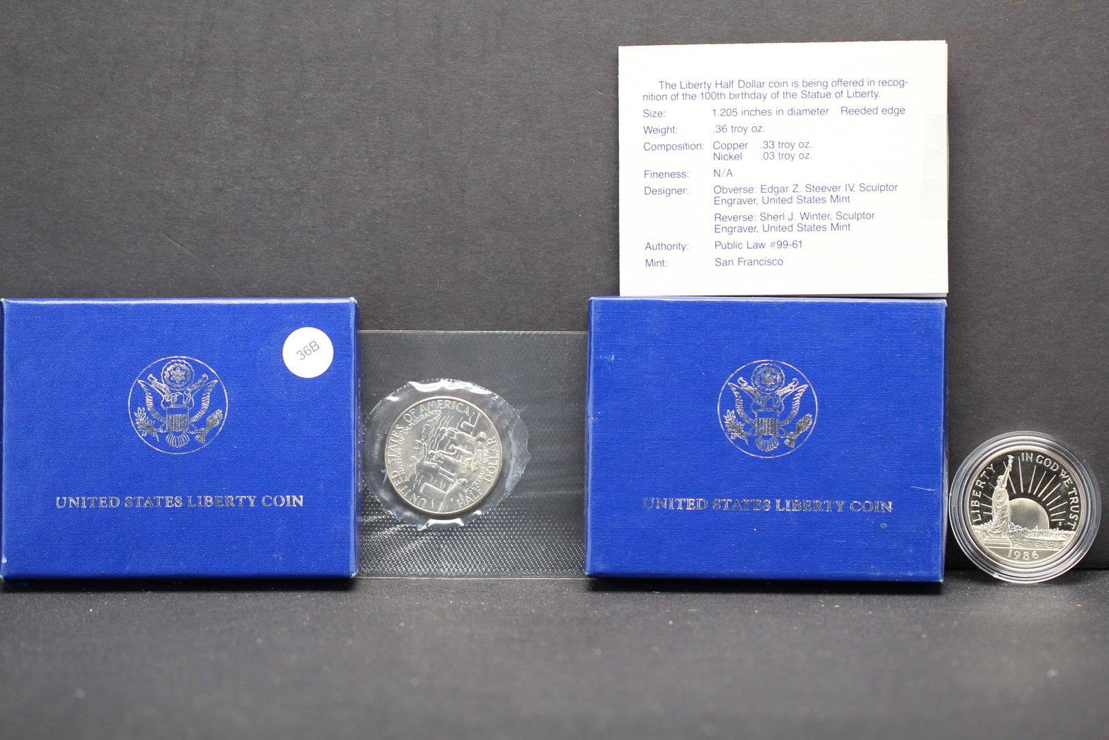 1986 D & 1986 S United States Liberty Coins