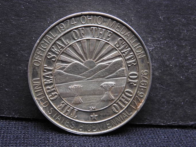 1974 Ohio Official Medallion. Beautiful Great Seal Near Chillicothe ...