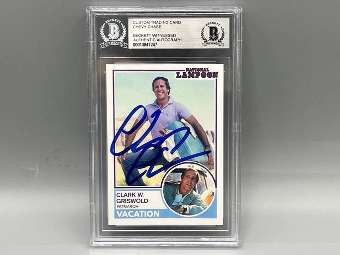 Chevy Chase Custom Signed Trading Card Bgs Authentic Certified Autograph