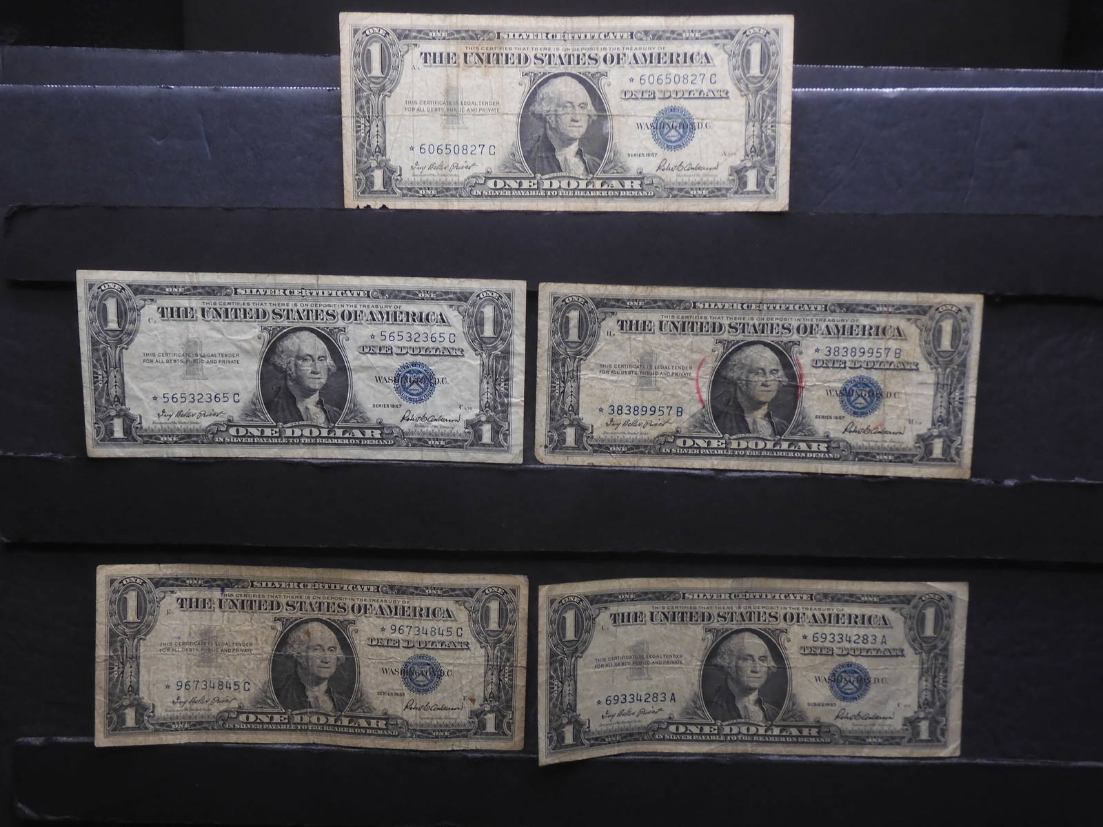 1957 $1 Sc Star Notes (1619*) - Qty=5 Auction