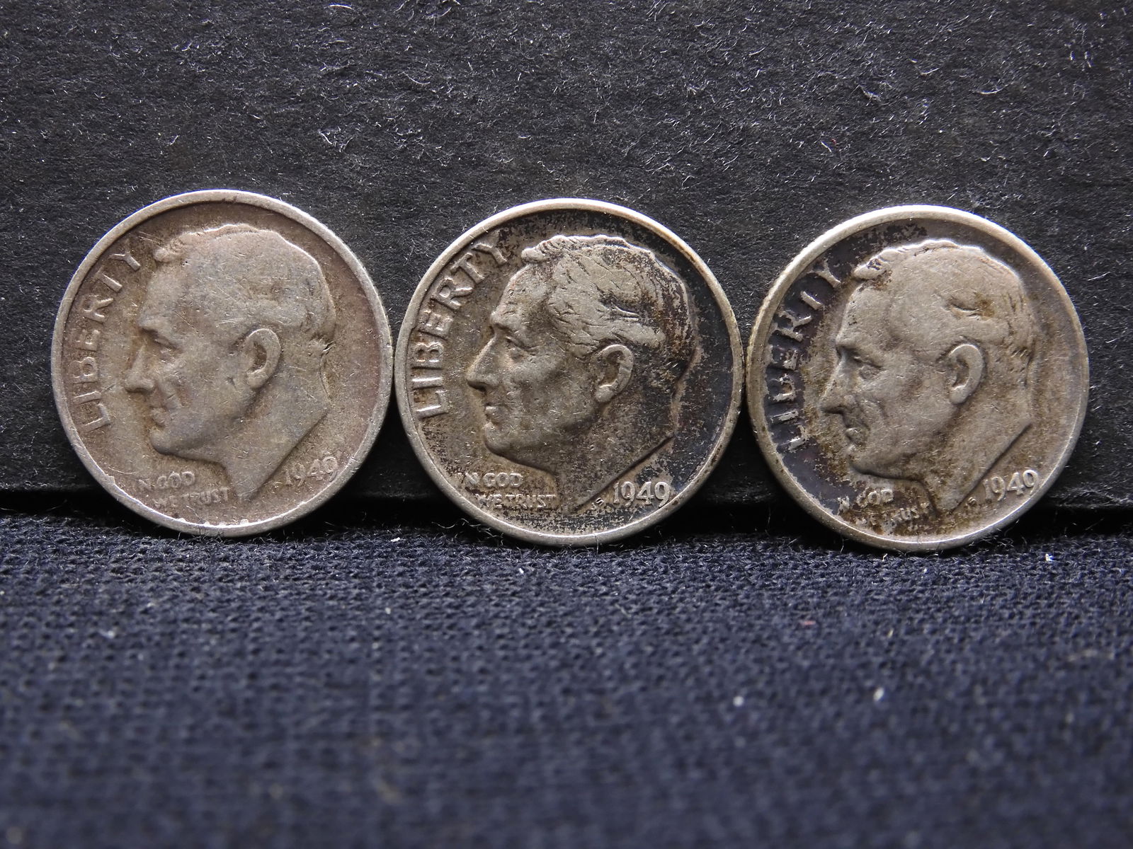 1949-pds Key-date Roosevelt Dimes. Auction