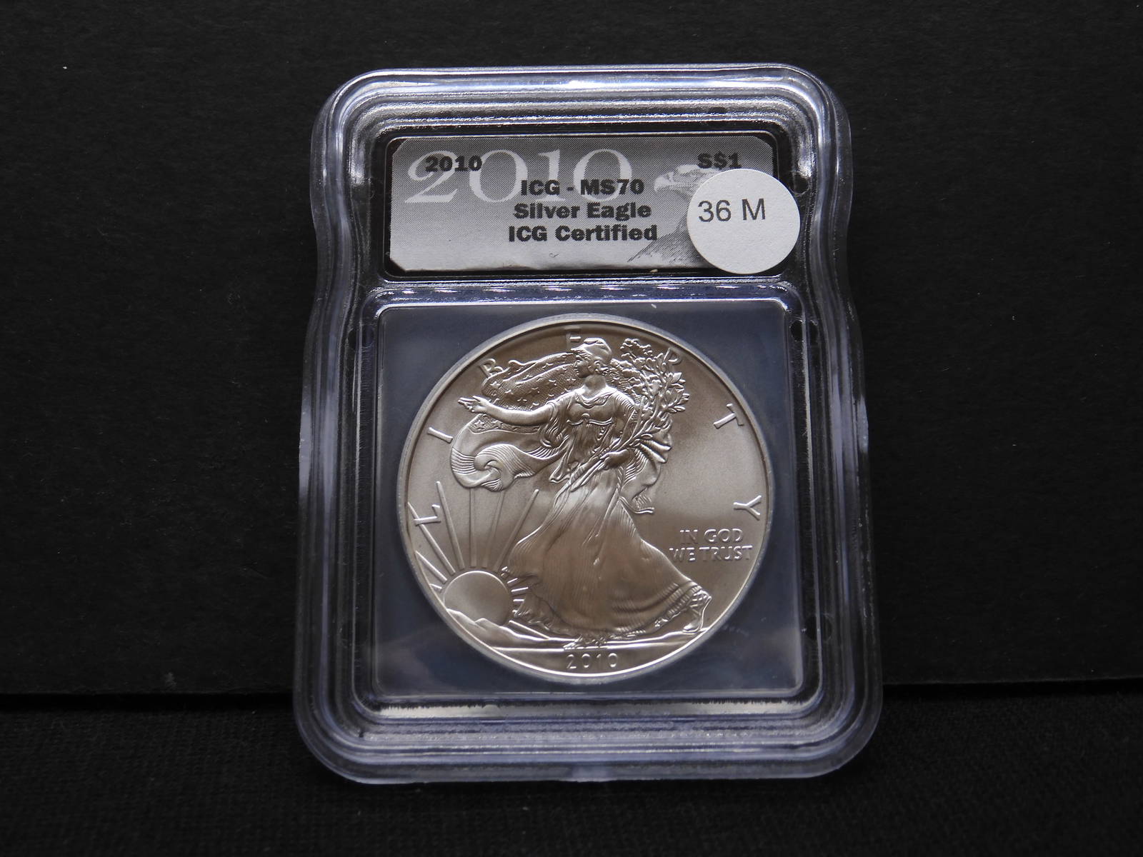 2010 Gem Brilliant Uncirculated Silver American Eagle Graded Ms70 By ...