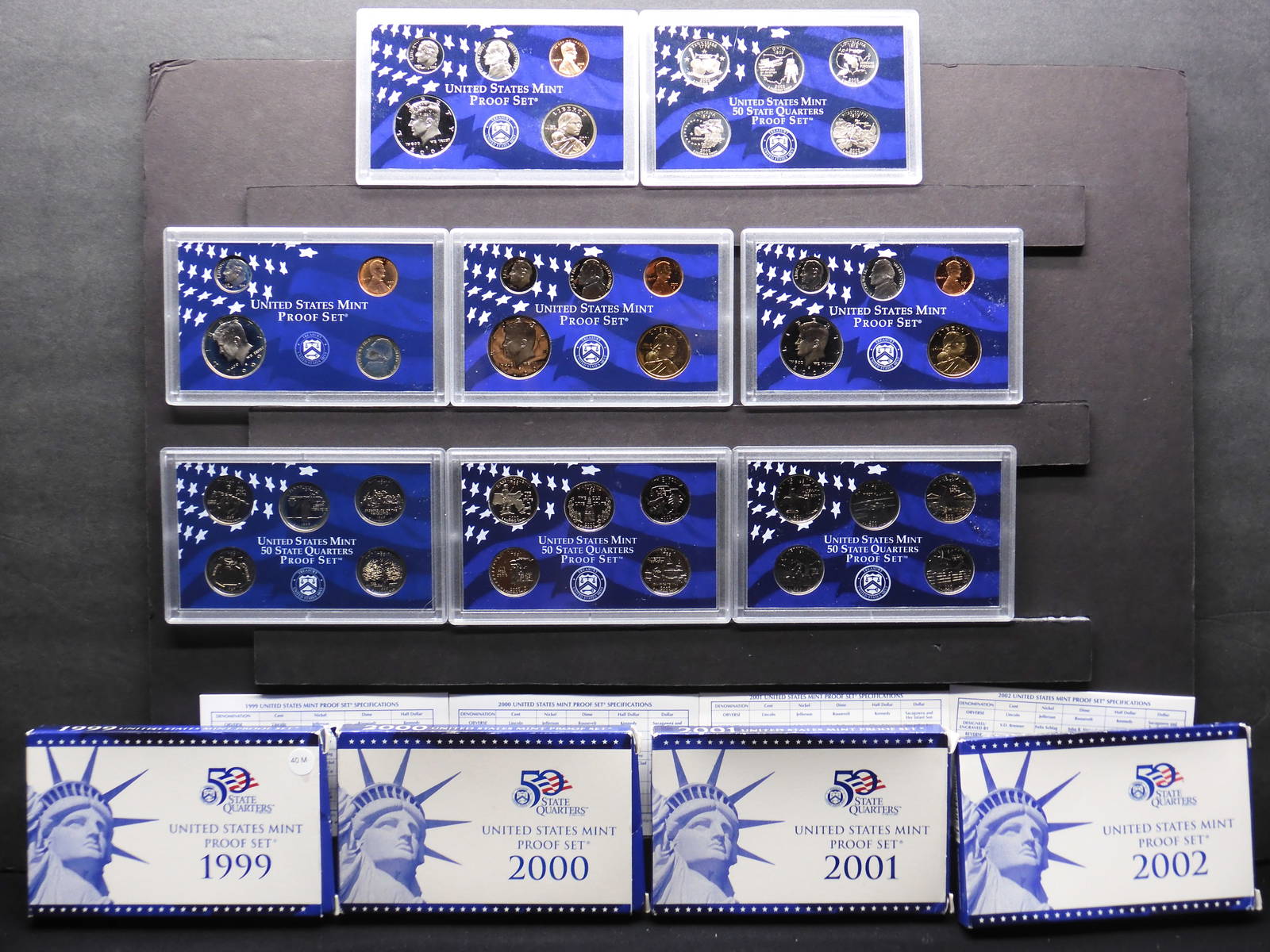 1999-s 2000-s 2001-s 2002-s United States Proof Sets With Original Gov ...