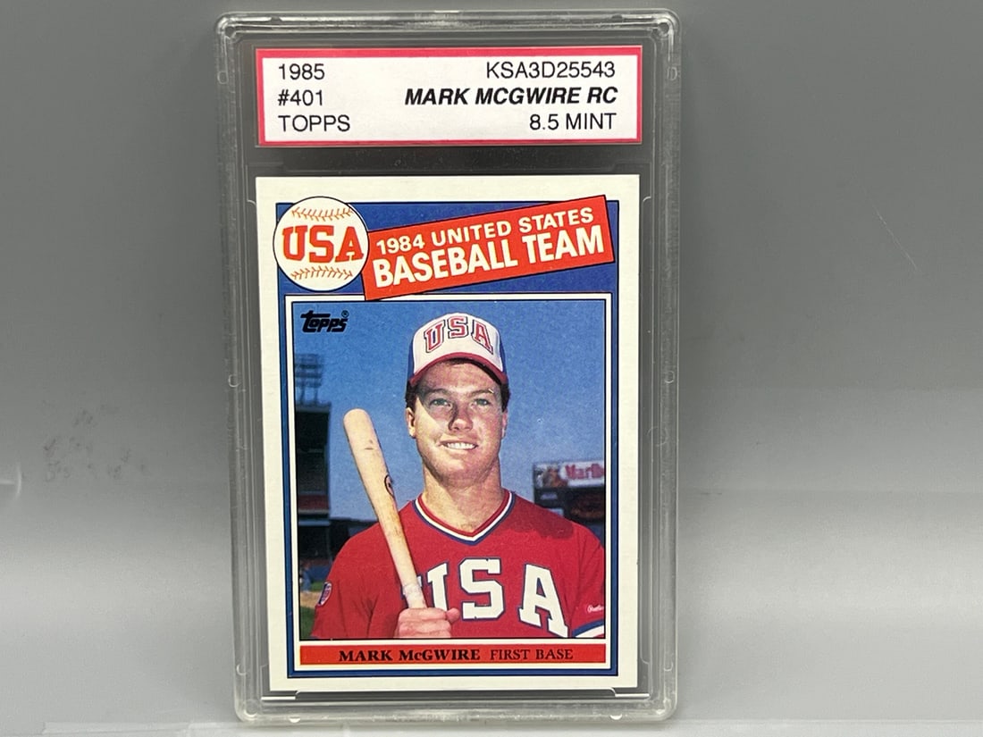 1985 Topps Mark Mcgwire Usa Baseball Rc #401 Ksa Graded 8.5 Auction