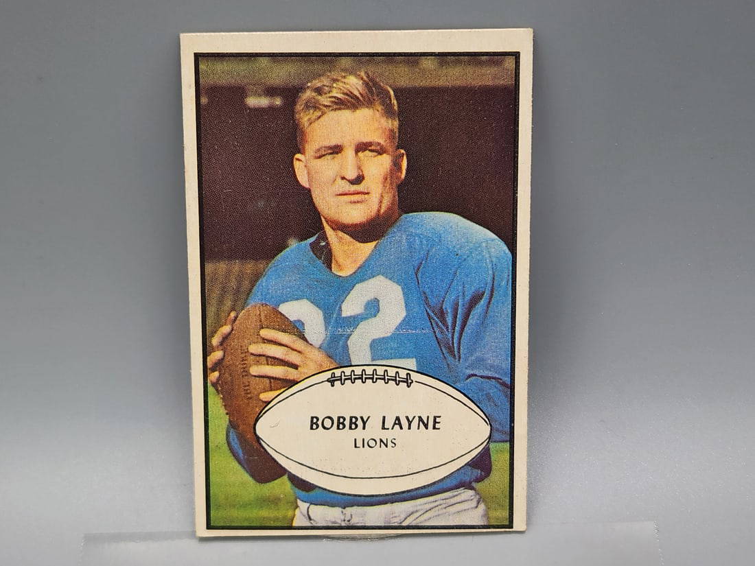 1954 Bowman Bobby Layne #21 Hof Auction