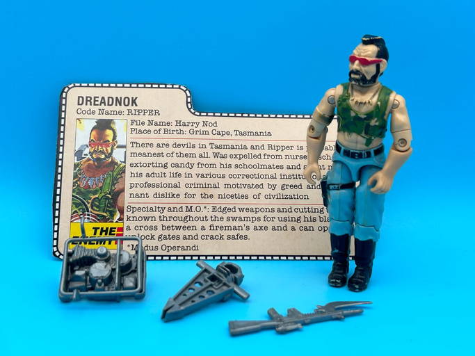 Vintage Hasbro Gi Joe Ripper With File Card