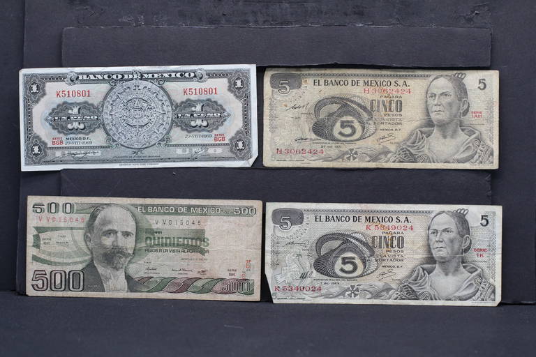 4 Old Mexican Bank Notes