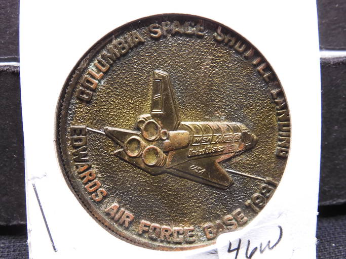 1981 Columbia Space Shuttle Landing Edwards Air Force Base Coin Token