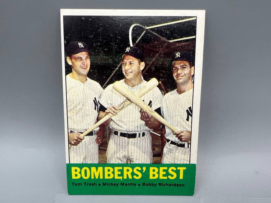1963 Topps Bomber's Best Tom Tresh, Mickey Mantle, Bobby Richardson ...