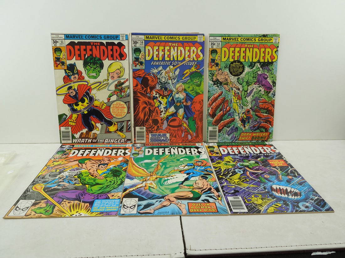Lot Of (6) The Defenders Comic Books - #50 (moonknight), #51, #54, #72 ...