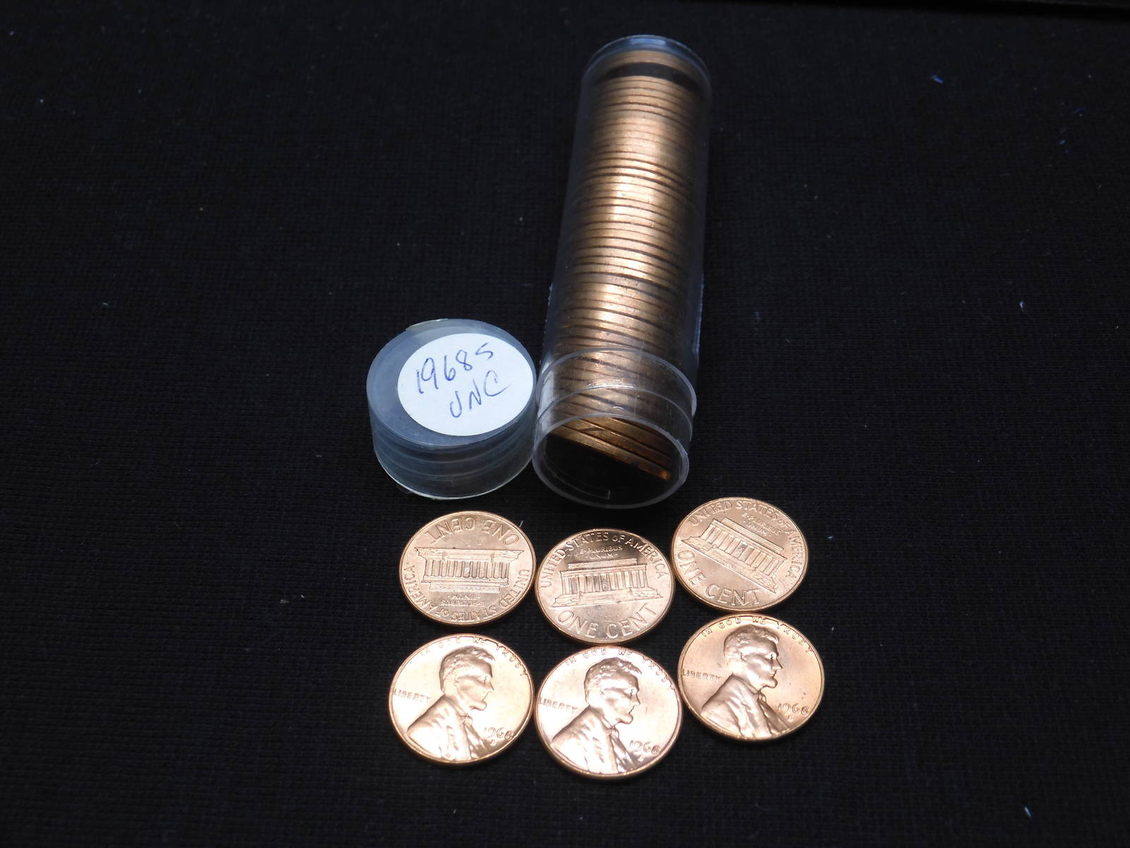 Roll Of 50 1968-s Brilliant Uncirculated Lincoln Head Cents. Auction