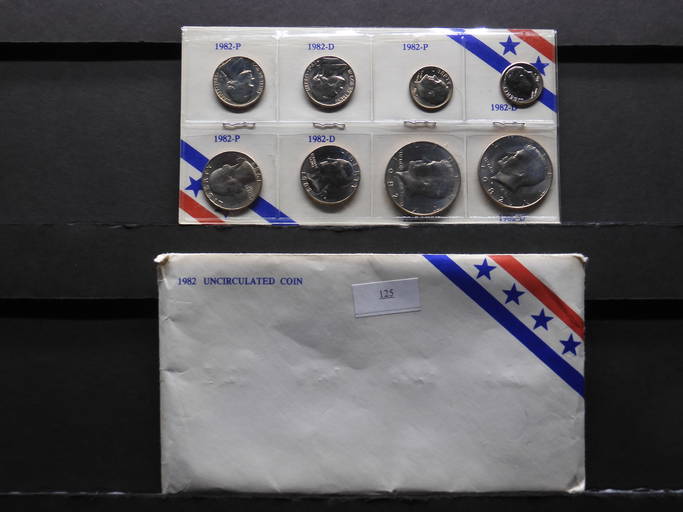 1982 P&d Uncirculated Coin Set Ogp 8 Coins
