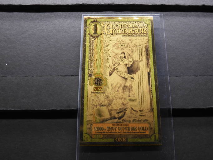 24k Pure Gold Nevada $1 Goldback Note
