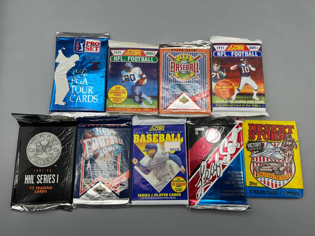 Lot Of (9) Assorted Vintage Unopened Wax Packs Auction