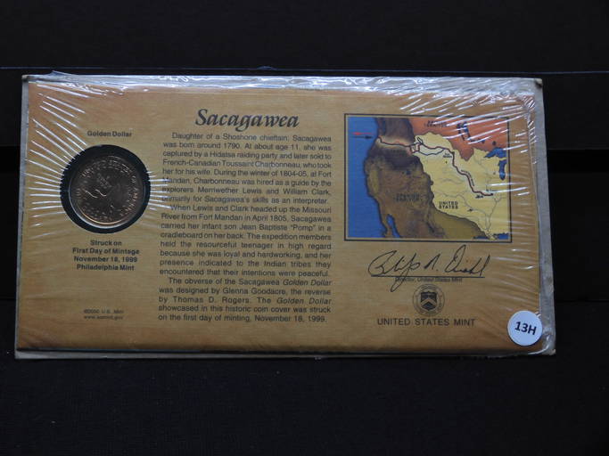 2000 P Sacagawea Golden $1 And Informative Card