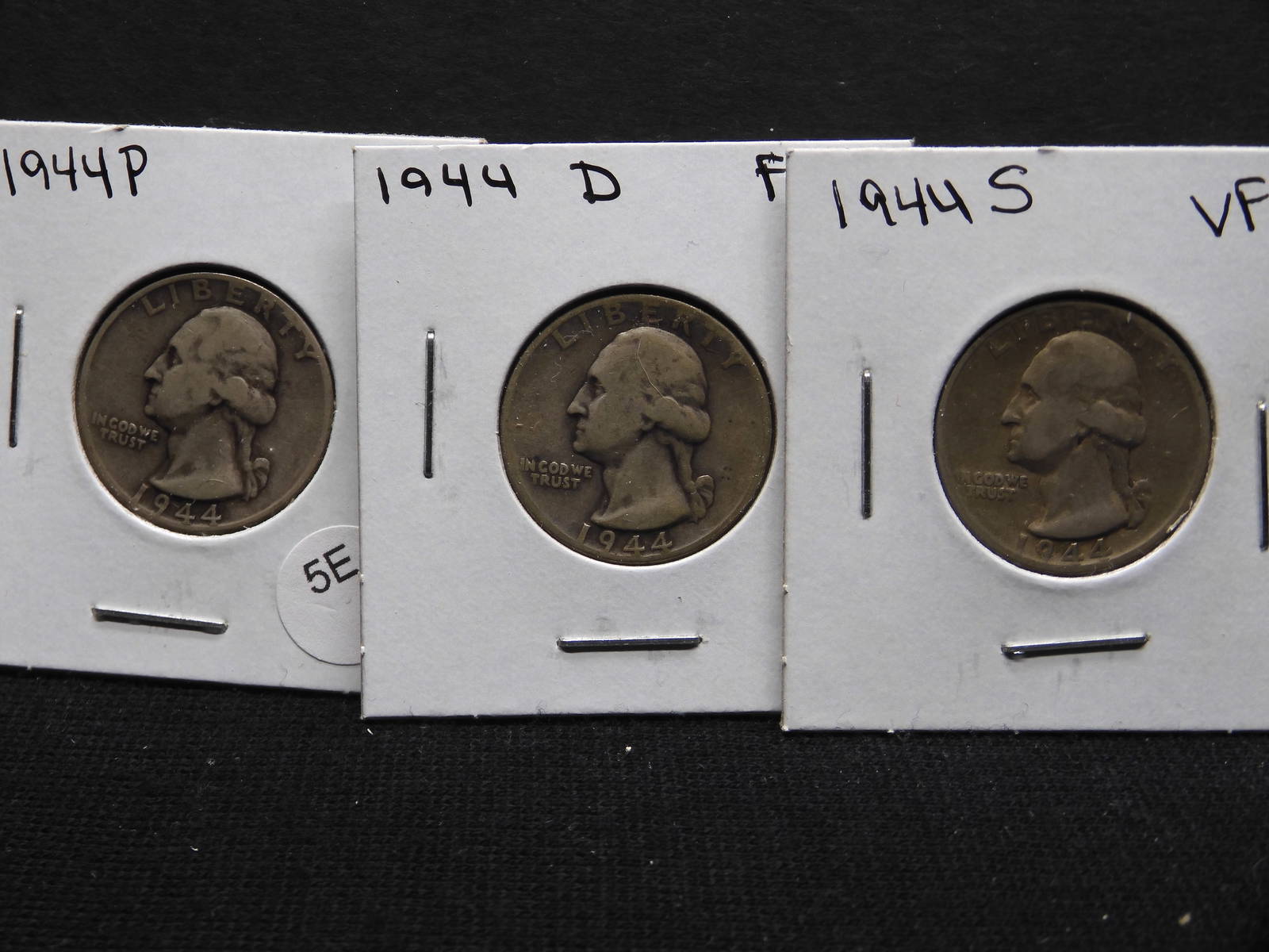 1944-p+d+s Silver Washington Quarters Auction