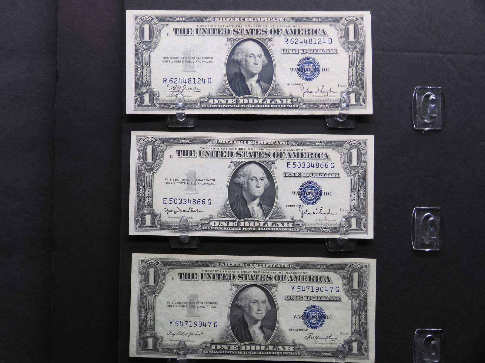 1935-c 1935-d 1935-e Uncirculated $1 U.s. Blue Seal Silver Certificates ...