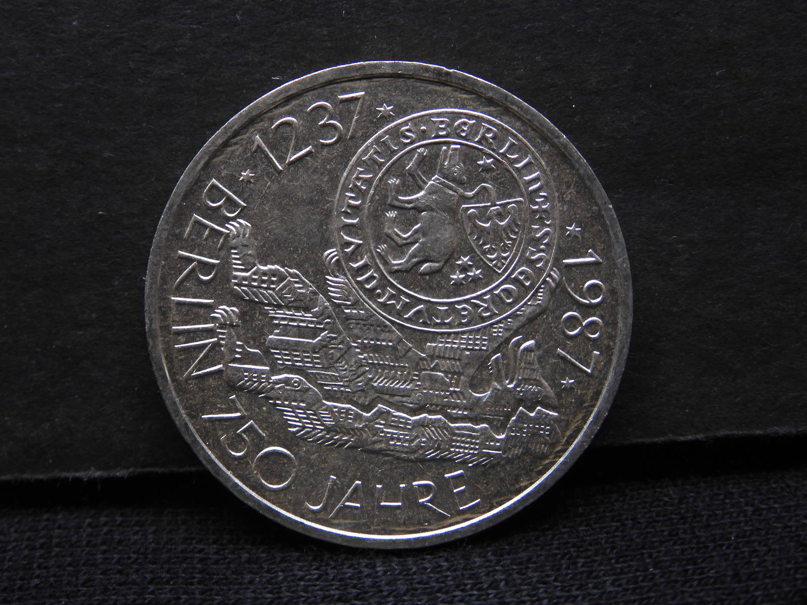 1987-j Germany .625 Silver 10 Marks 750th Anniversary Of Berlin. Bu ...