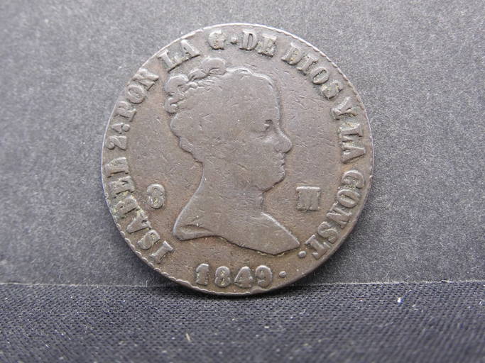 1849 Spain 8 Maravedis Copper
