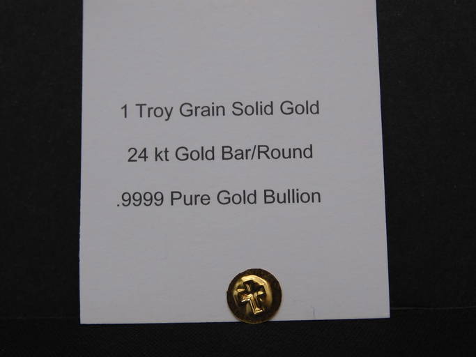 1 Troy Grain Solid 24 Karat .9999 Fine Gold Bullion