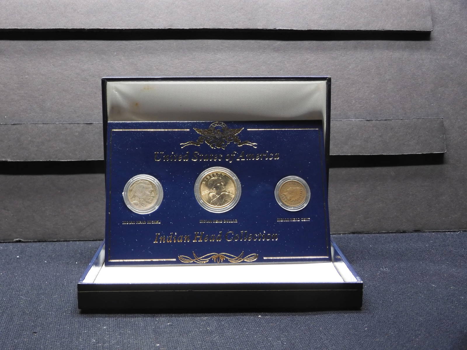 Indian Head Collection - 3 Coins In Nice Display Case Auction