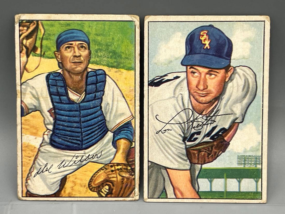 1952 Bowman Del Wilber #225 & Lou Kretlow #221 Auction