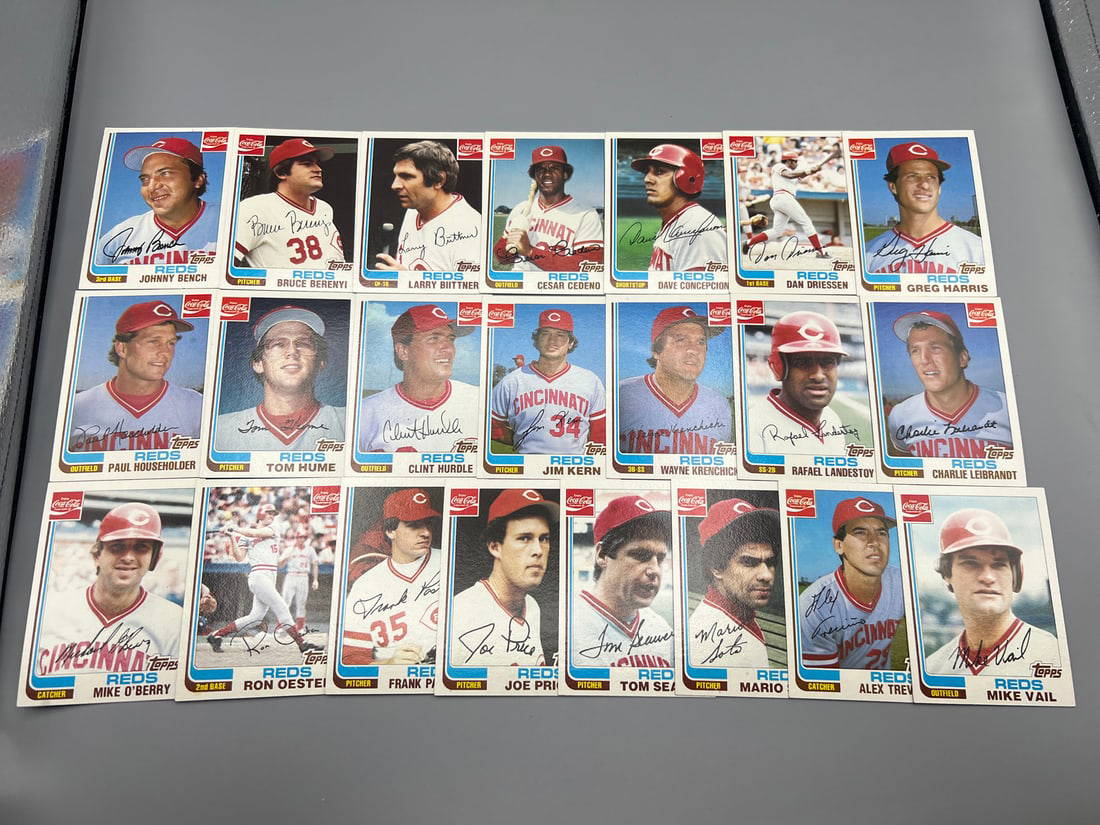1982 Topps Coca Cola Cincinnati Reds Baseball Complete 22 Card Team Set ...
