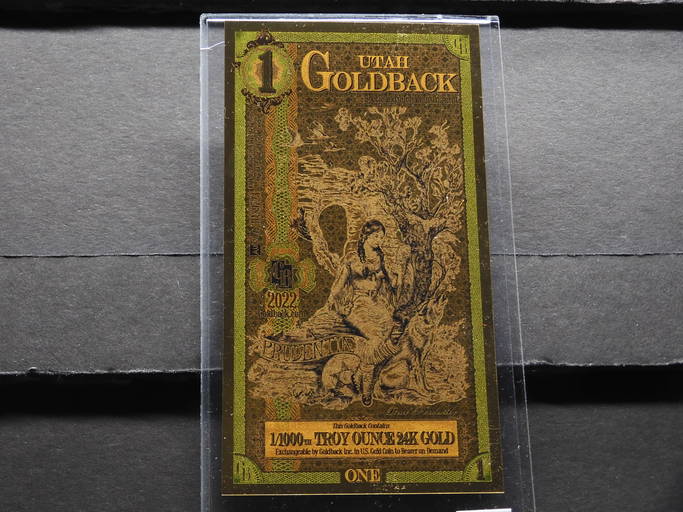 Goldback Utah 1/1000th Troy Ounce 24k Gold Legal Tender Instrument