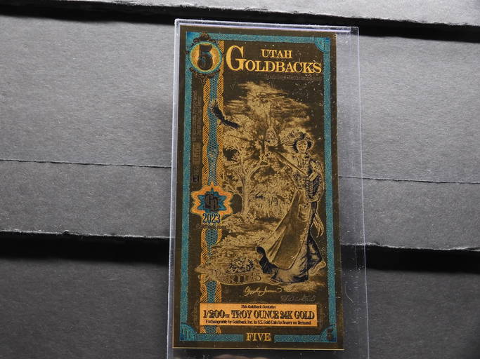Goldback Utah 1/200th Troy Ounce 24k Gold Legal Tender Instrument