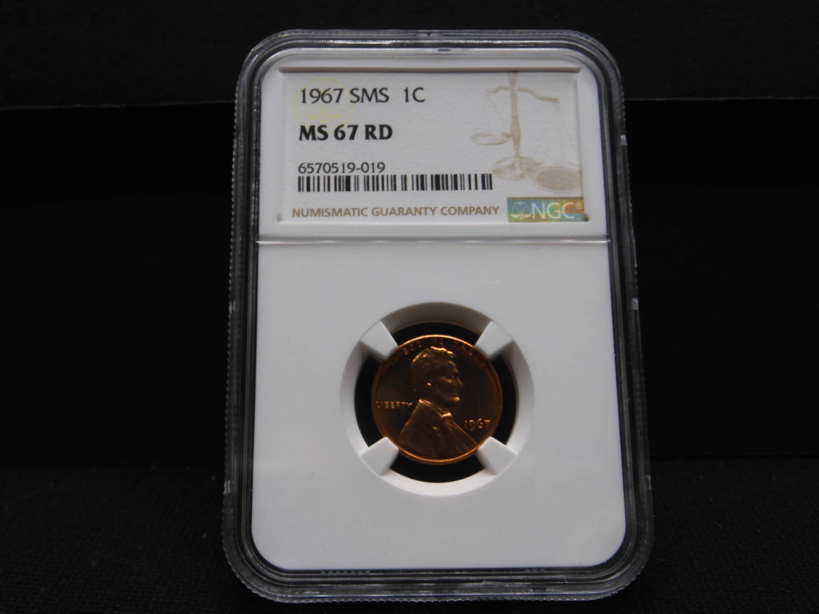 1967 Sms Special Mint Set Lincoln Cent - Ngc Ms67 Rd Auction