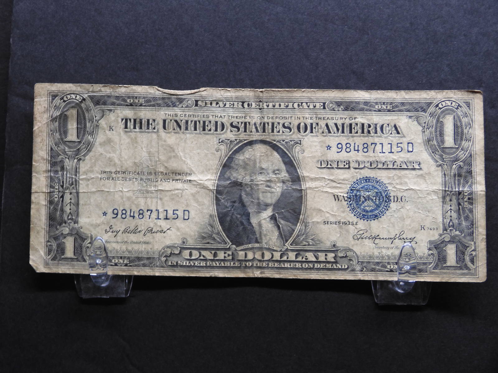 1935-e $1 Silver Certificate Star Replacement Note Auction