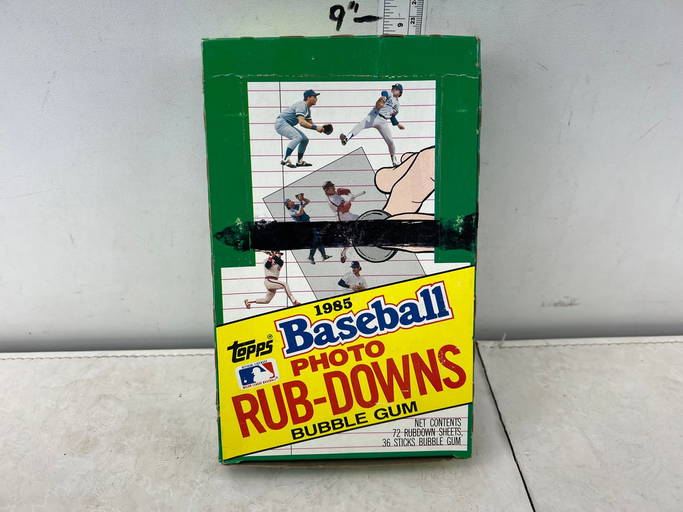 1985 Topps Baseball Photo Rub Downs Complete Wax Box