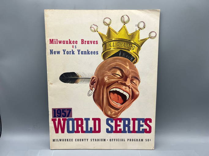 1957 World Series Program W/ Two Game 4 World Series Tickets Stapled ...