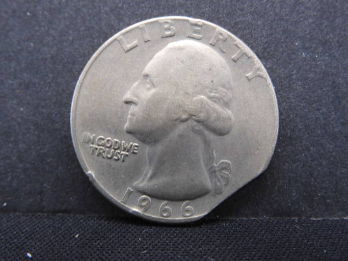 1966 Washington Quarter Error Rim Clip
