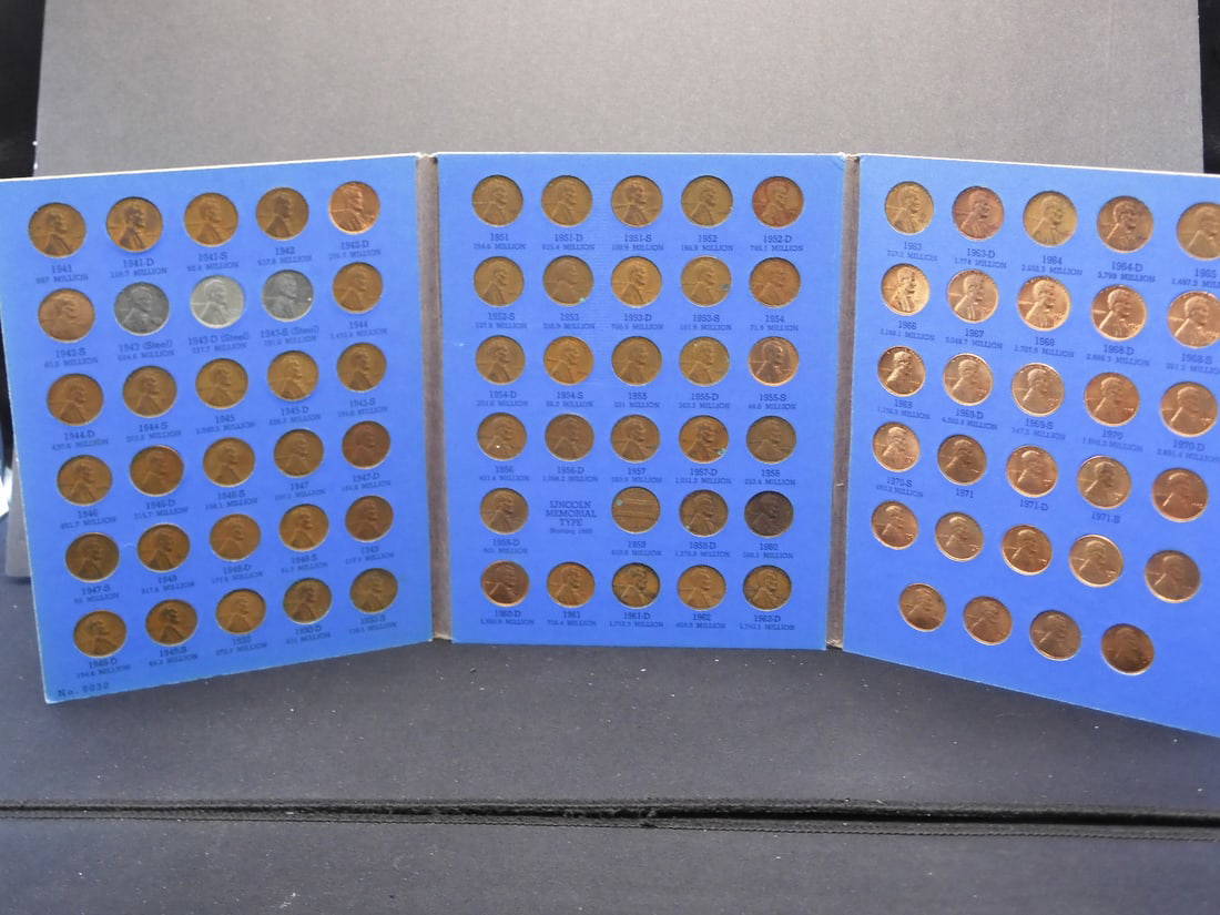 Complete Whitman Lincoln Cent Collection Starting 1941- 88 Coins Auction