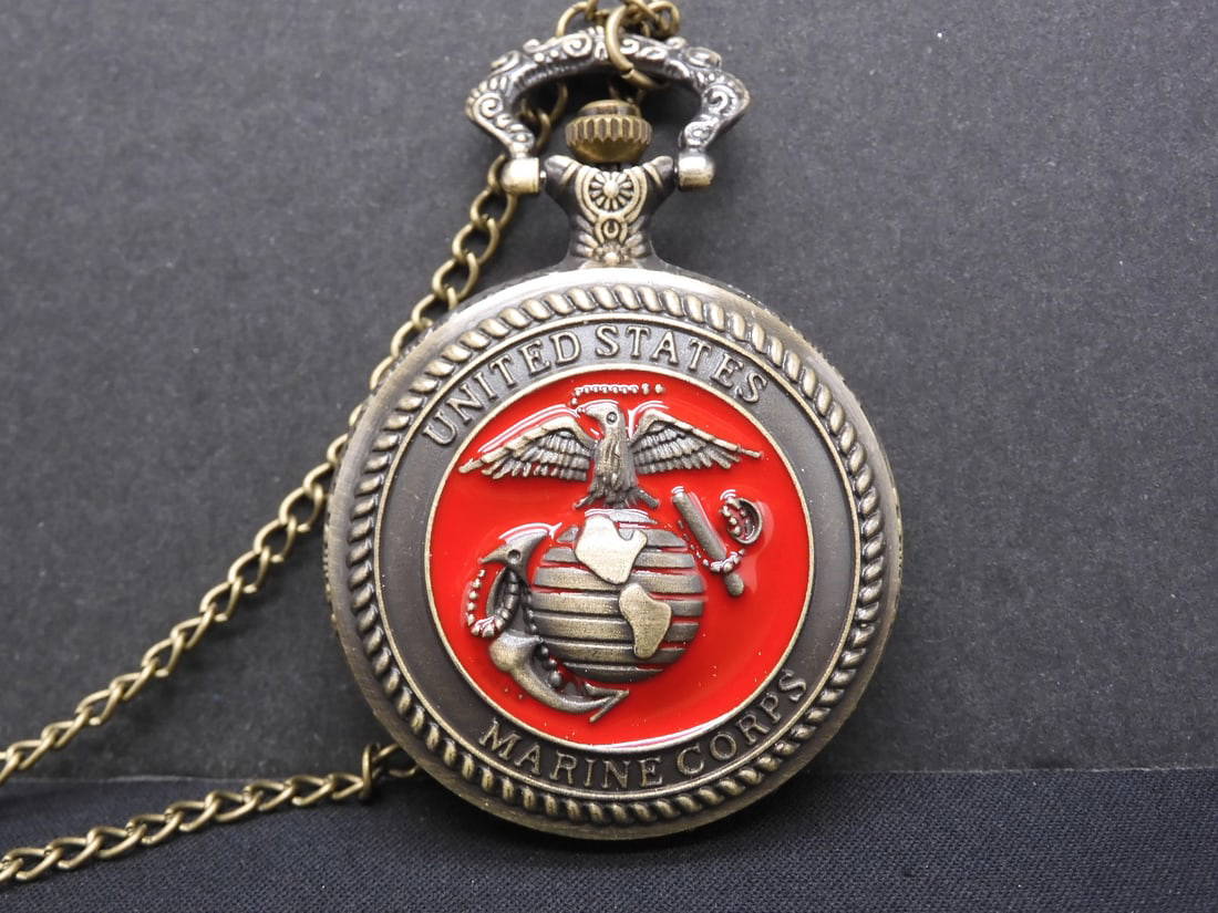 Us Marine Corps Pocket Watch, Works Perfect, New! Auction