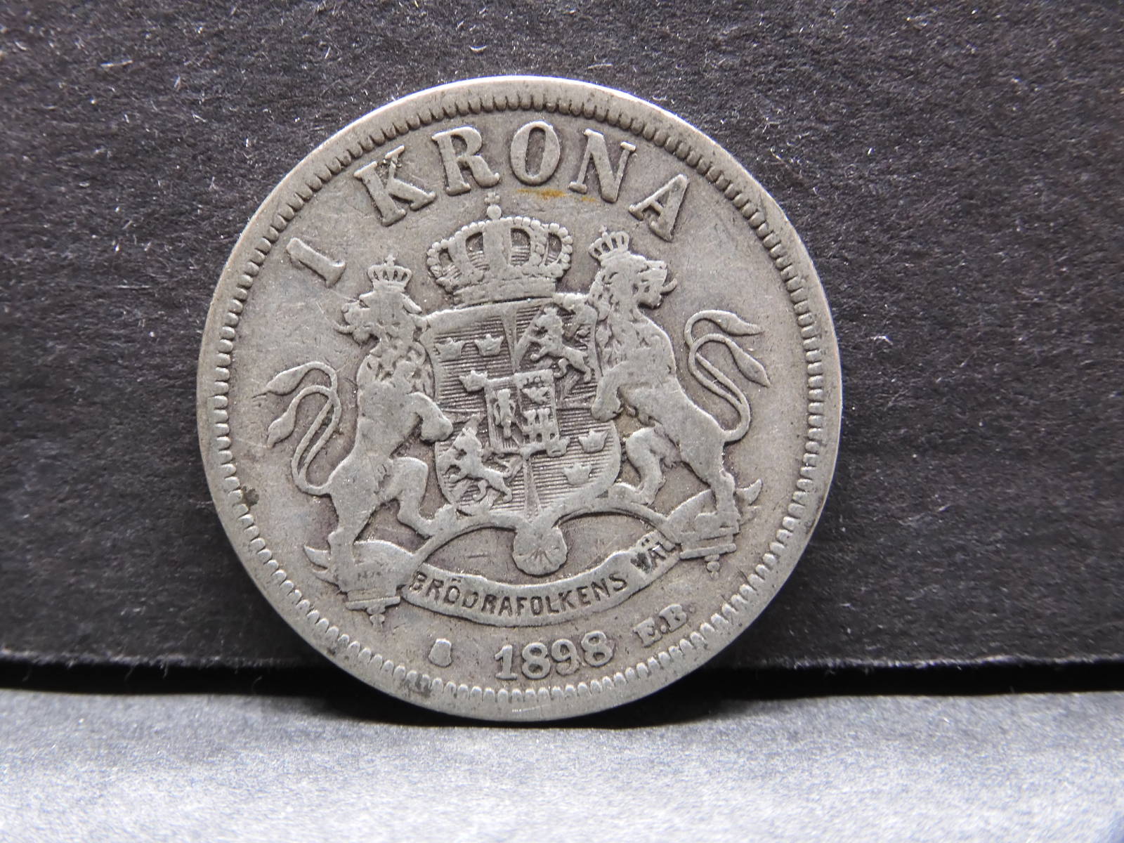 1898-eb Swedish 1 Kronor Silver Coin (km-760) Auction