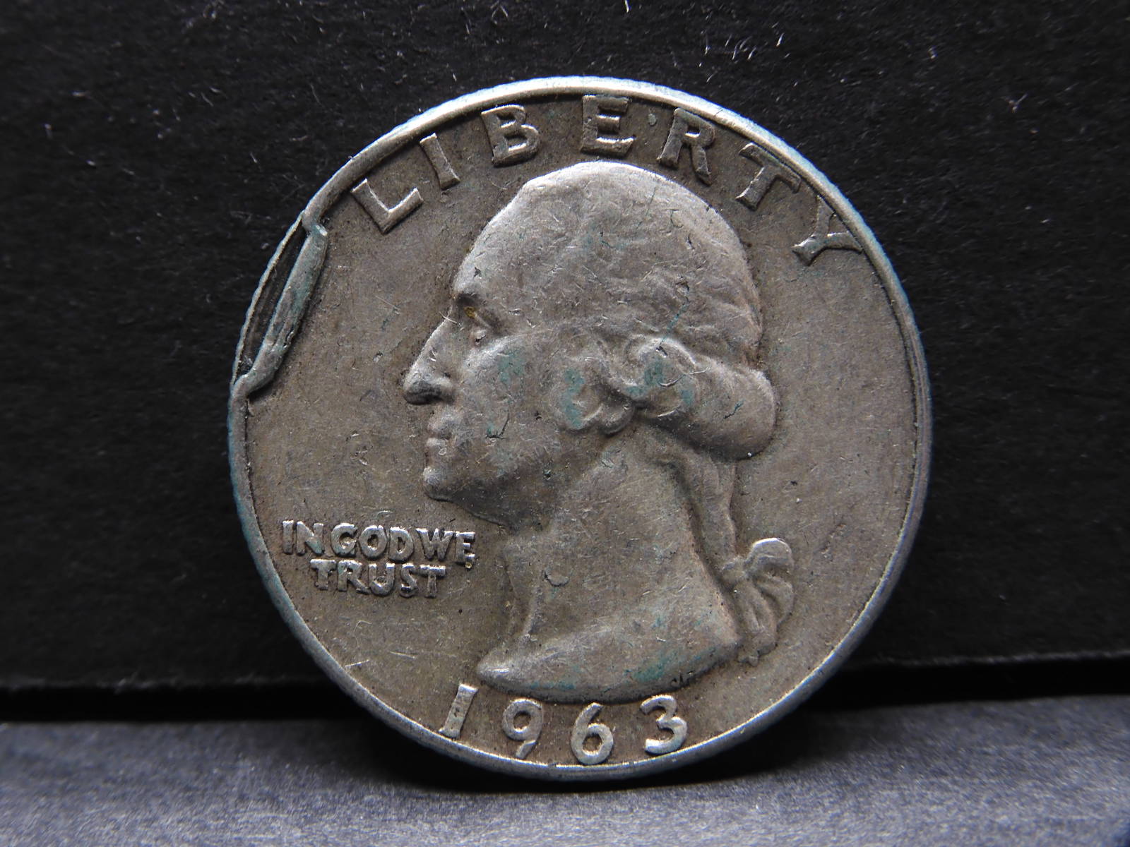 1963 Silver Washington Quarter-rim Error On Obverse-die Chip On Reverse ...
