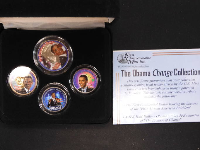 2008 Obama Currency Set Presidential Dollar, Kennedy Half, Illinois ...
