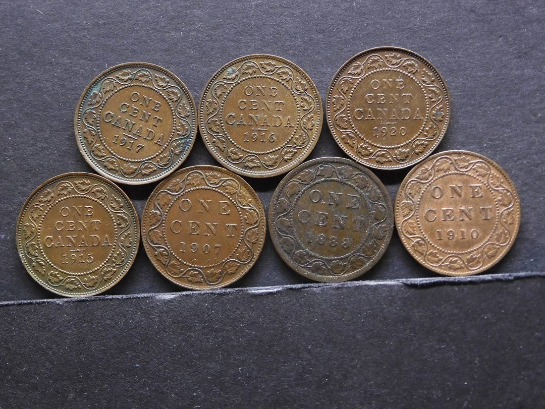 7 Canadian Large Cents Auction