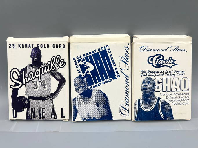 Lot Of (3) Assorted Basketball Shaquille O'neal Limited Edition 23kt ...