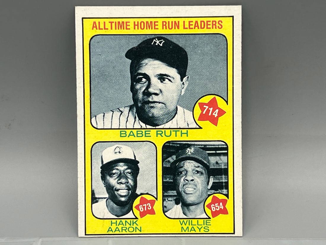 1973 Topps All Time Home Run Leaders Babe Ruth/hank Aaron/willie Mays ...