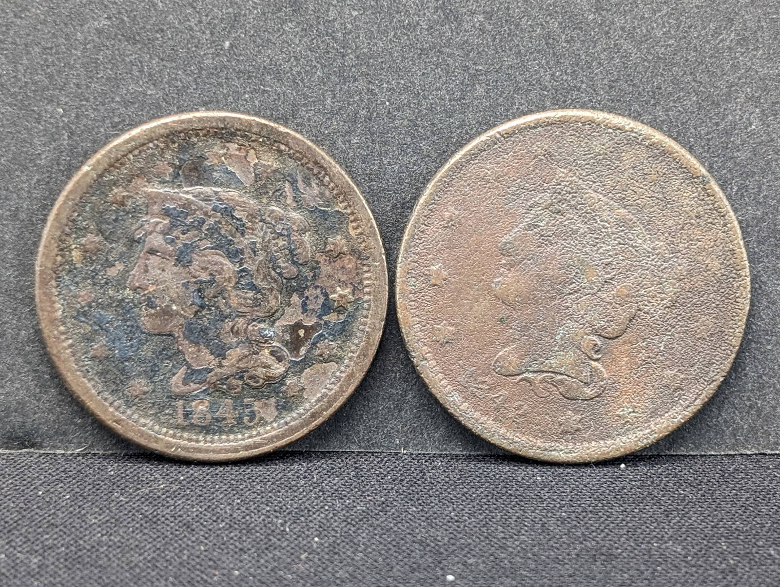 Lot Of Two Large Cents Auction