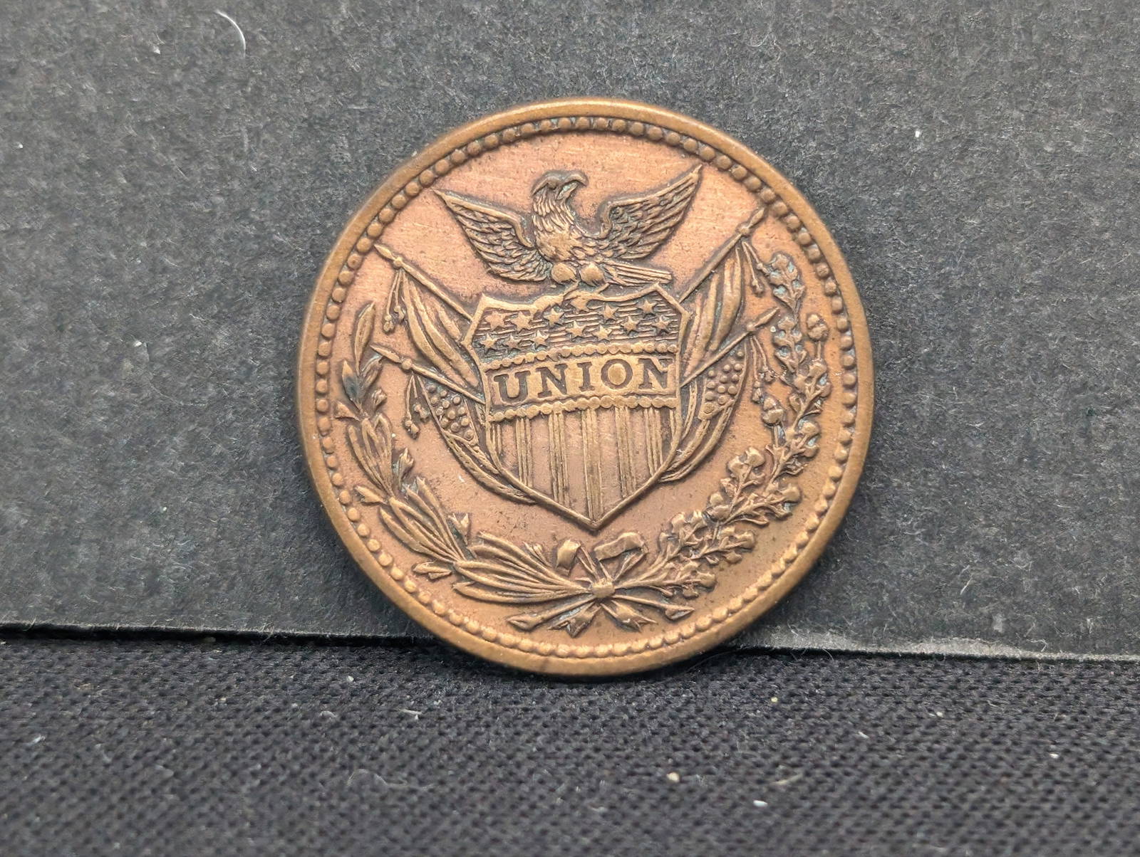 Civil War Token "army & Navy" Union Shield And Flag. Absolute Gorgeous ...