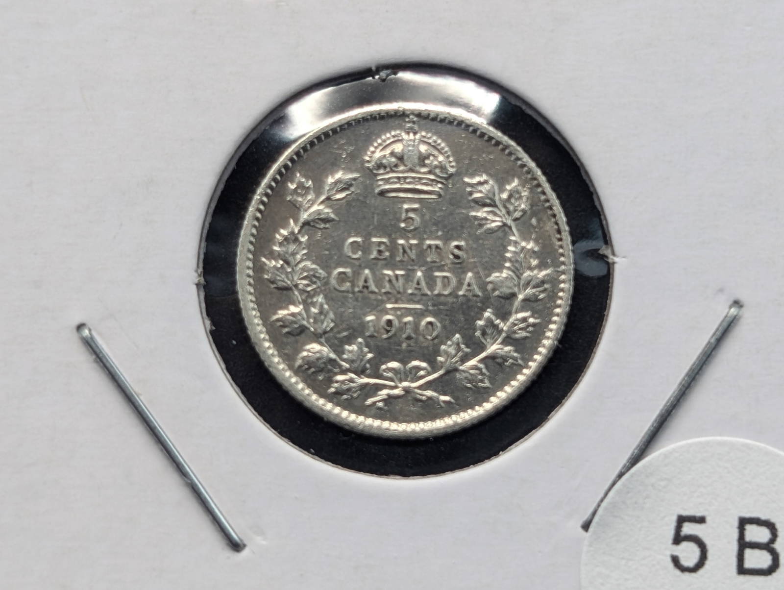 1910 Canada 5 Cents. Auction