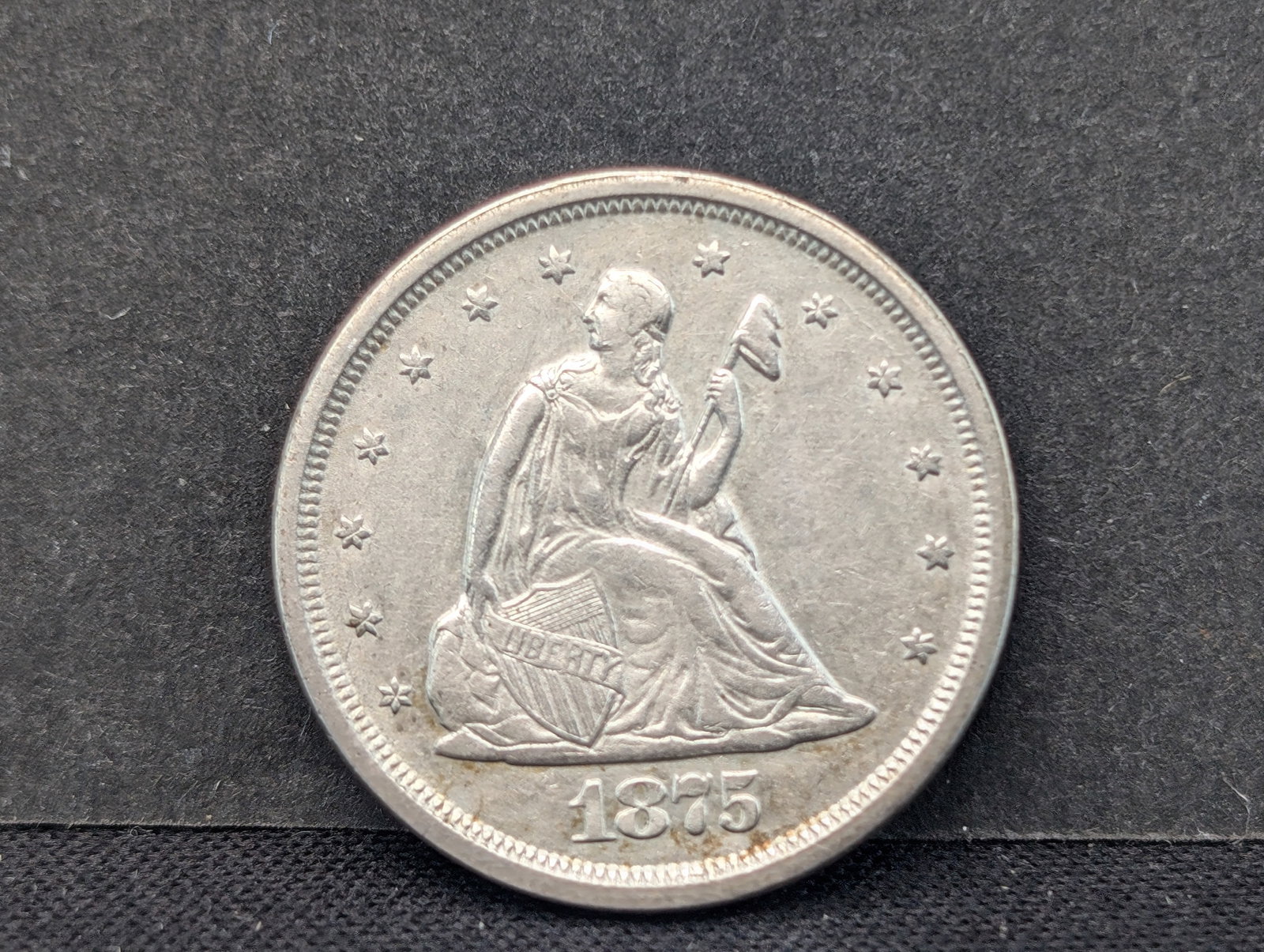 1875 S Us 20 Cent Piece. Rare. Low Mintage. Very High Grade