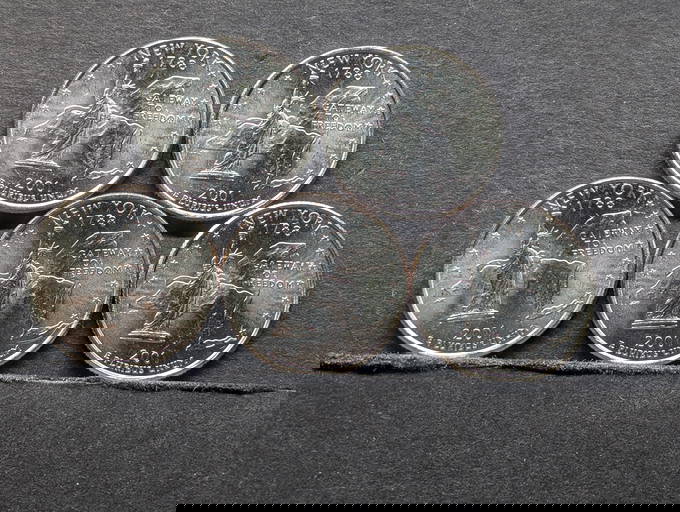 (5) 2001 P New York State Quarters W/ Errors