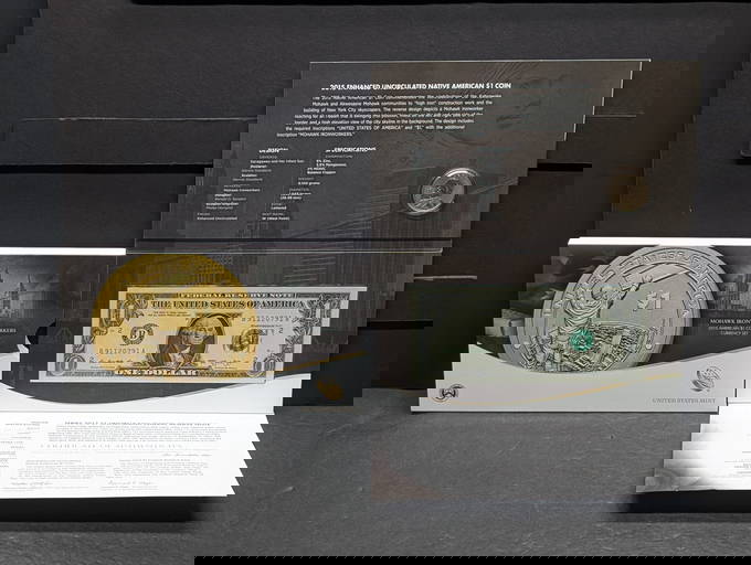 2015 American $1 Coin & Currency Set Mohawk Ironworkers In Ogp W/ Coa