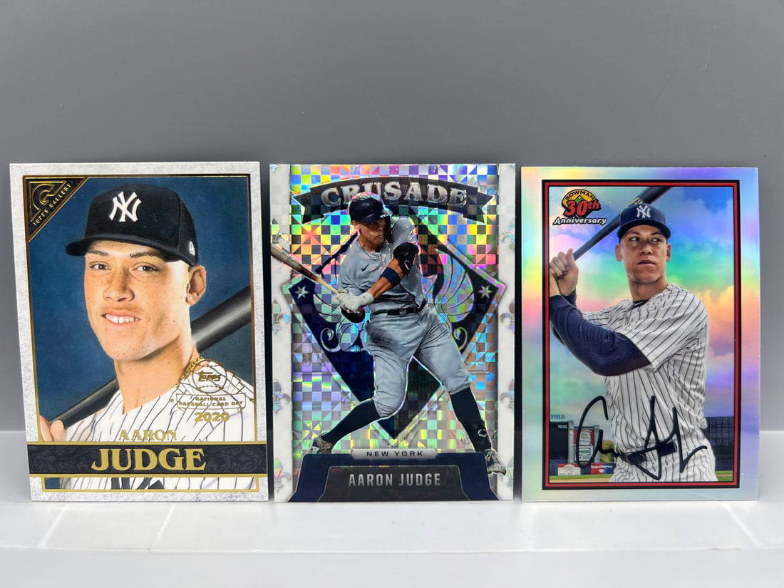Lot Of (3) Assorted Aaron Judge Baseball Cards - Varying Conditions Auction